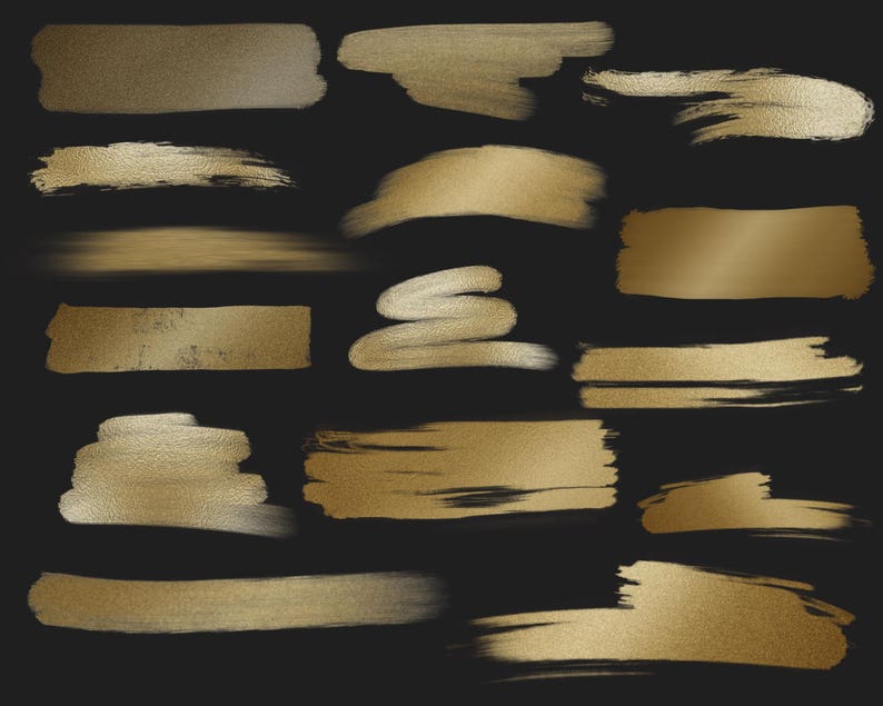 Metallic Paint Strokes Metallic Brush Strokes Paint Effects - Etsy