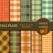 Fall Digital Paper, Autumn Digital Paper, Fall Plaid Digital Paper ...
