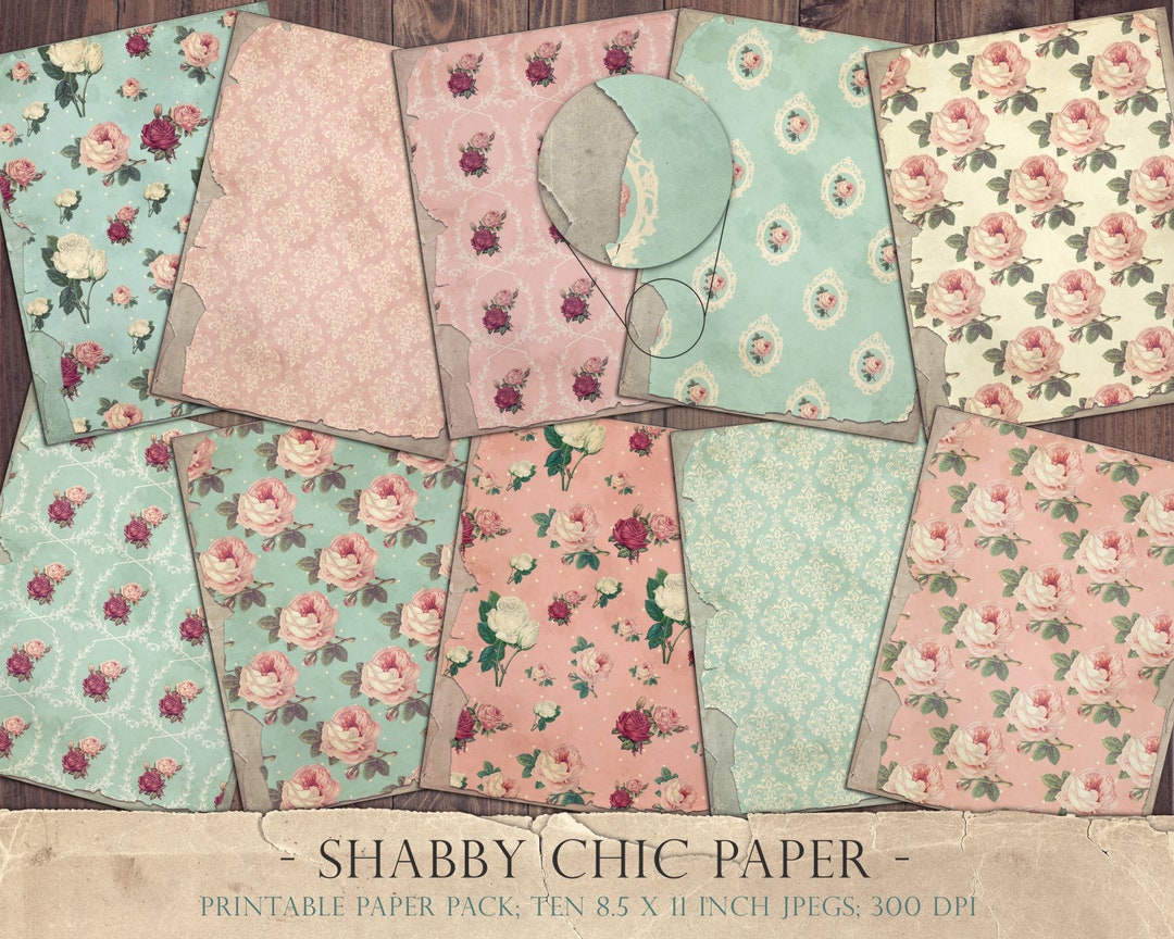Shabby Chic Printable Paper, Vintage, Flowers, Floral, Shabby Chic ...