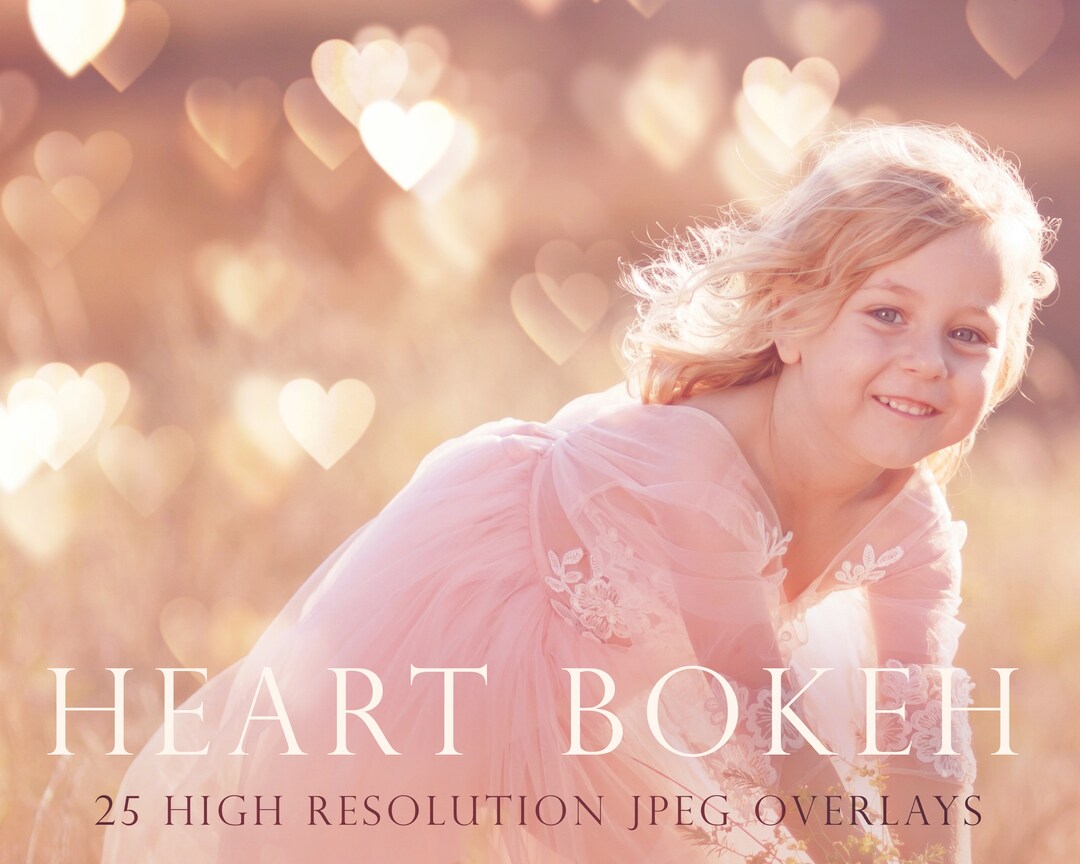 Heart Bokeh Overlays, Valentine Overlays. Photoshop Overlays, Bokeh ...