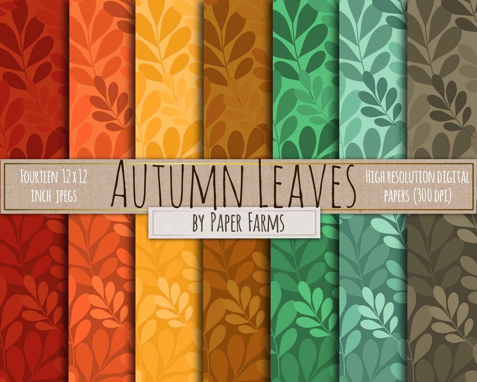 Fall Leaves Digital Paper Leaf Digital Paper Fall Leaves - Etsy