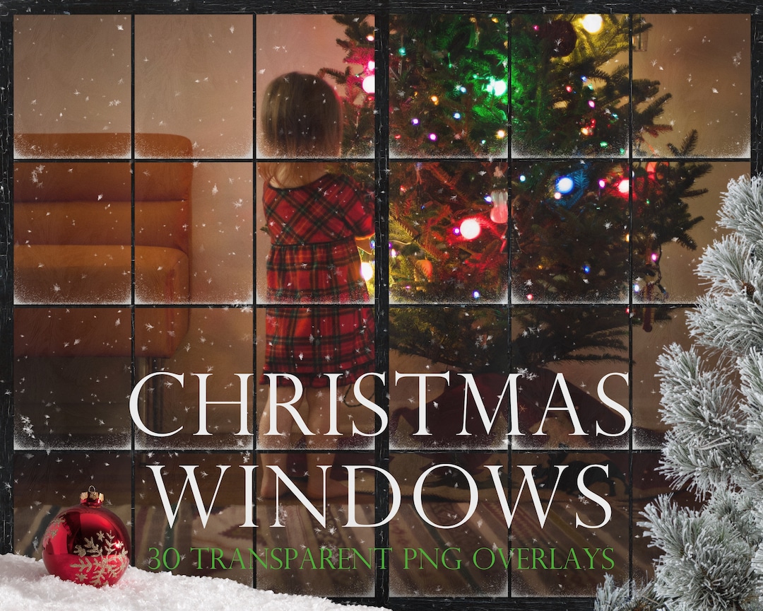 Christmas Window Overlay, Window Panes Overlay, Winter Window Overlay ...