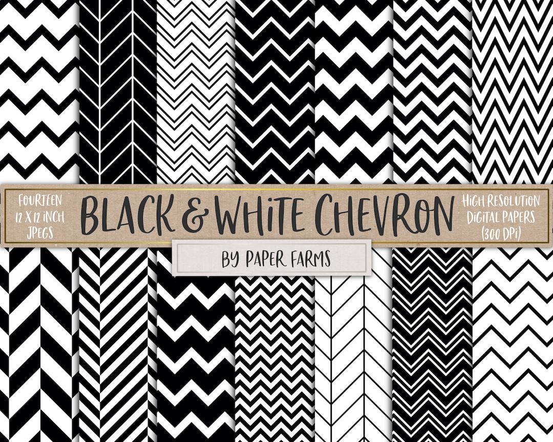 Black and White, Chevron, Digital Papaw, Scrapbook Paper, Patterns ...