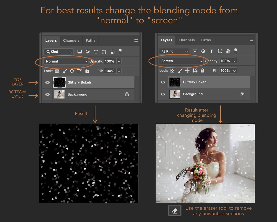 Silver Bokeh Overlays Photoshop Overlays Wedding Overlays - Etsy