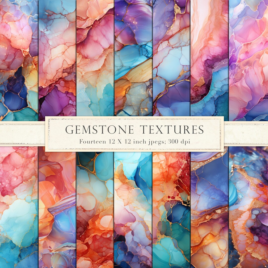 Gemstone Textures, Gemstone Backgrounds, Digital Images, Digital Paper, Rainbow Crystal ...