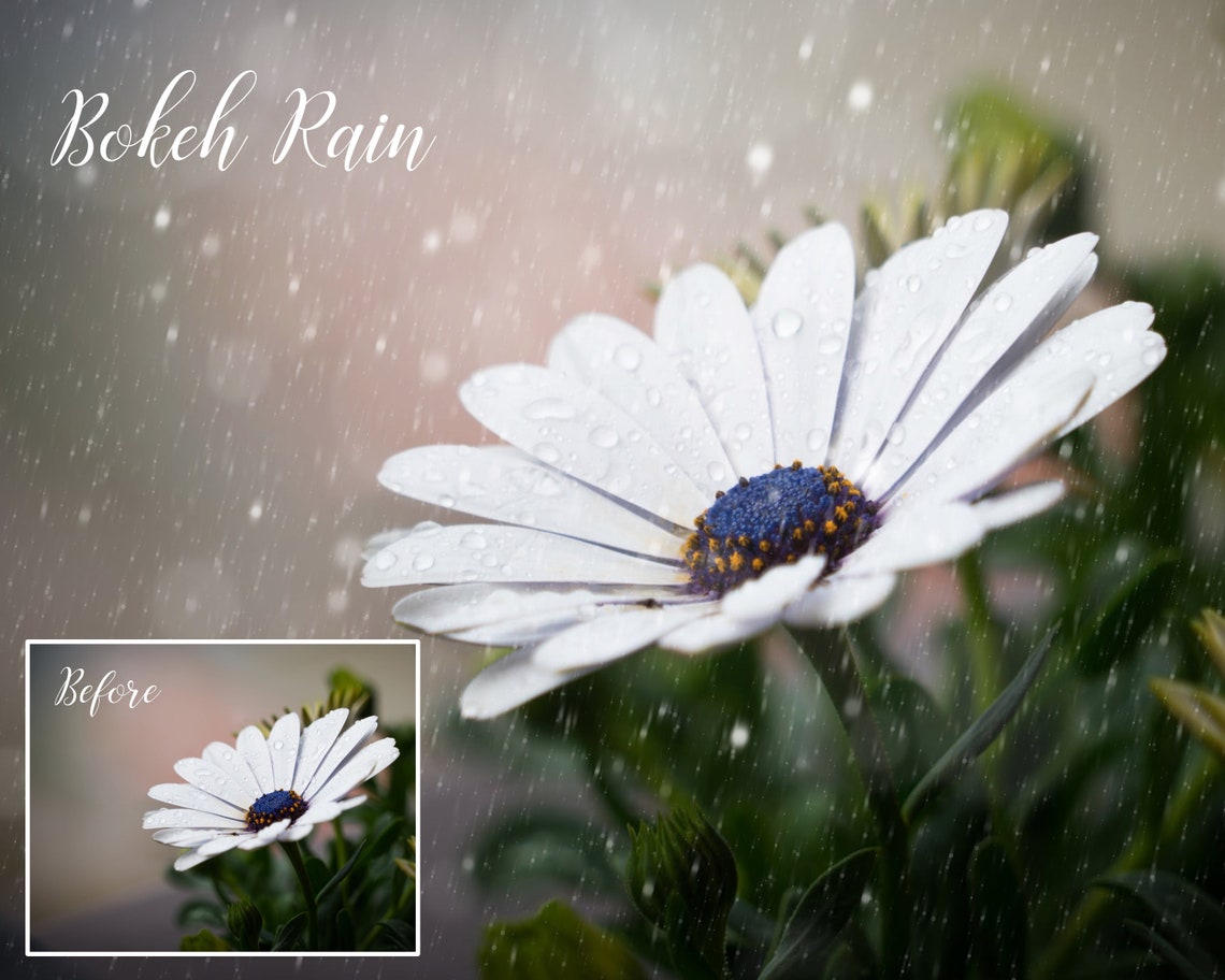 Rain overlays realistic rain PNGs rainfall photoshop | Etsy