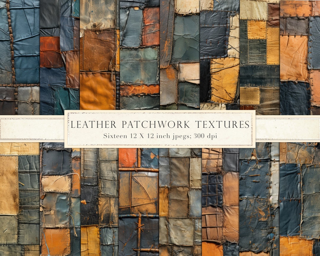 Leather Textures, Digital Paper, Digital Download, Patchwork Leather ...