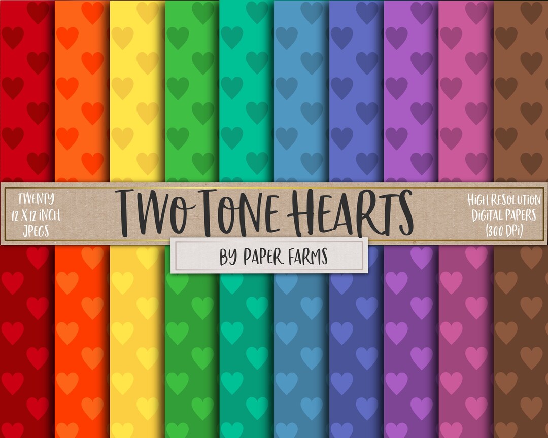 Hearts Digital Paper, Hearts Scrapbook Paper, Valentine, Love Hearts ...