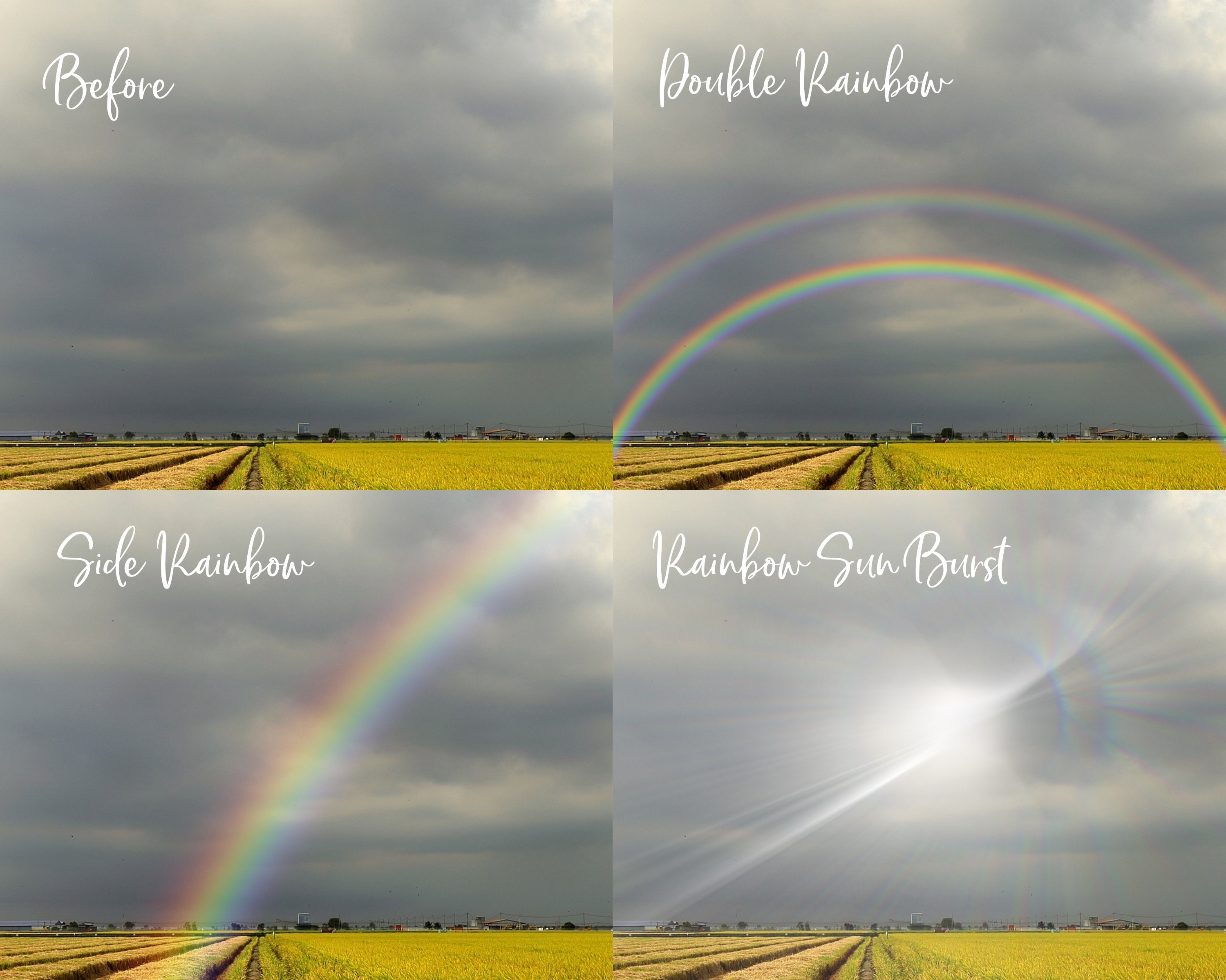 Rainbow Overlays Realistic Rainbow Overlays Photoshop | Etsy