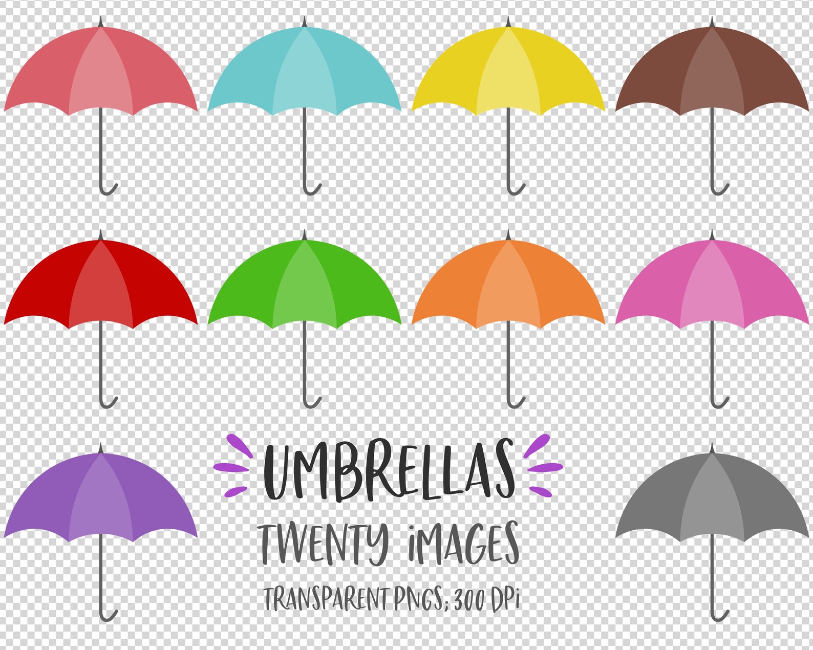 Umbrella Clipart Umbrellas Commercial Use Clipart Clip | Etsy