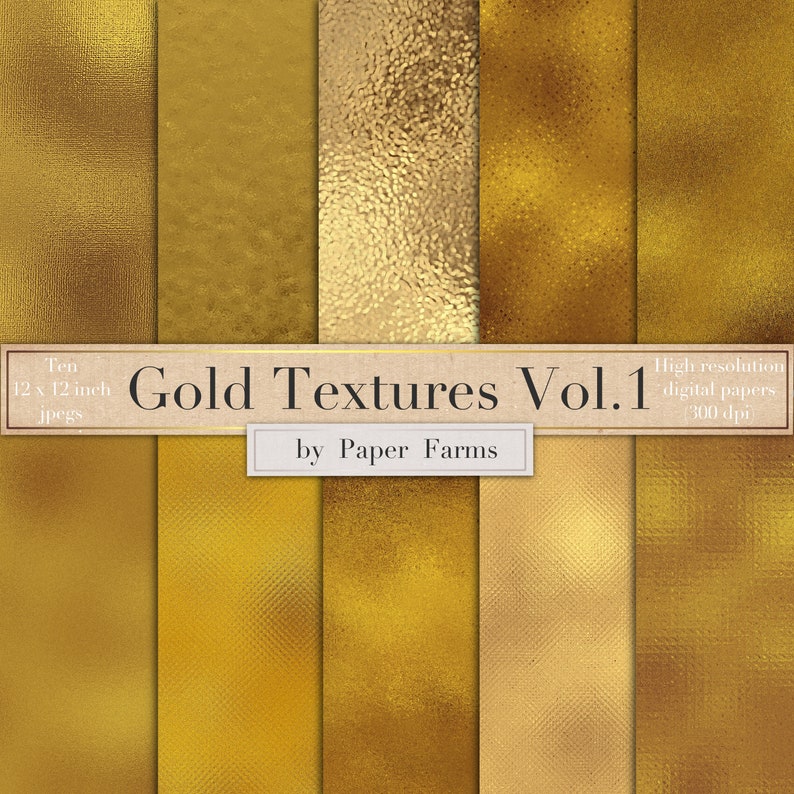 Gold Foil Digital Paper Gold Foil Scrapbook Paper Gold Foil | Etsy