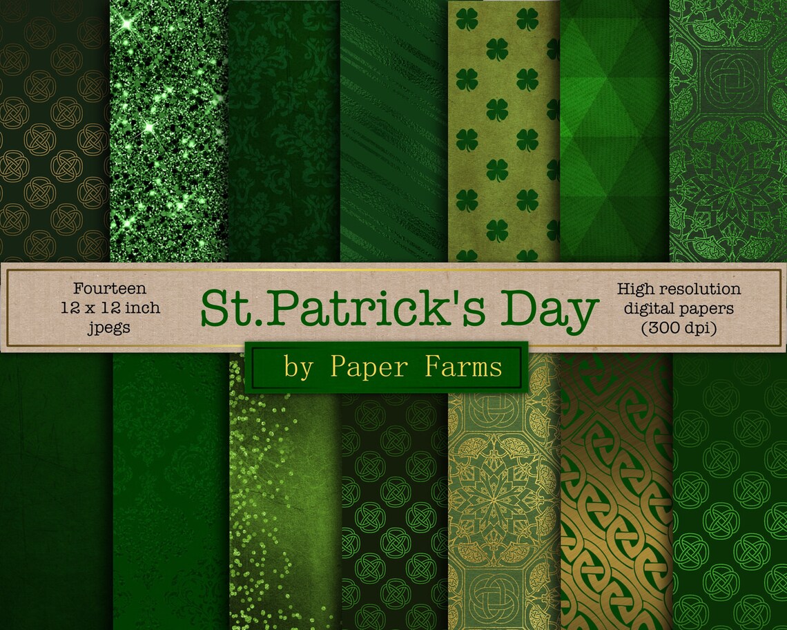 St. Patrick's Day Digital Paper Scrapbook Paper Celtic - Etsy