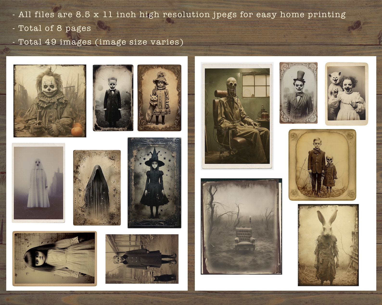 Creepy Ephemera, Creepy Vintage Image, Printable Ephemera, Horror ...
