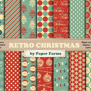 Christmas Digital Paper, Christmas Digital Scrapbook Paper, Christmas ...