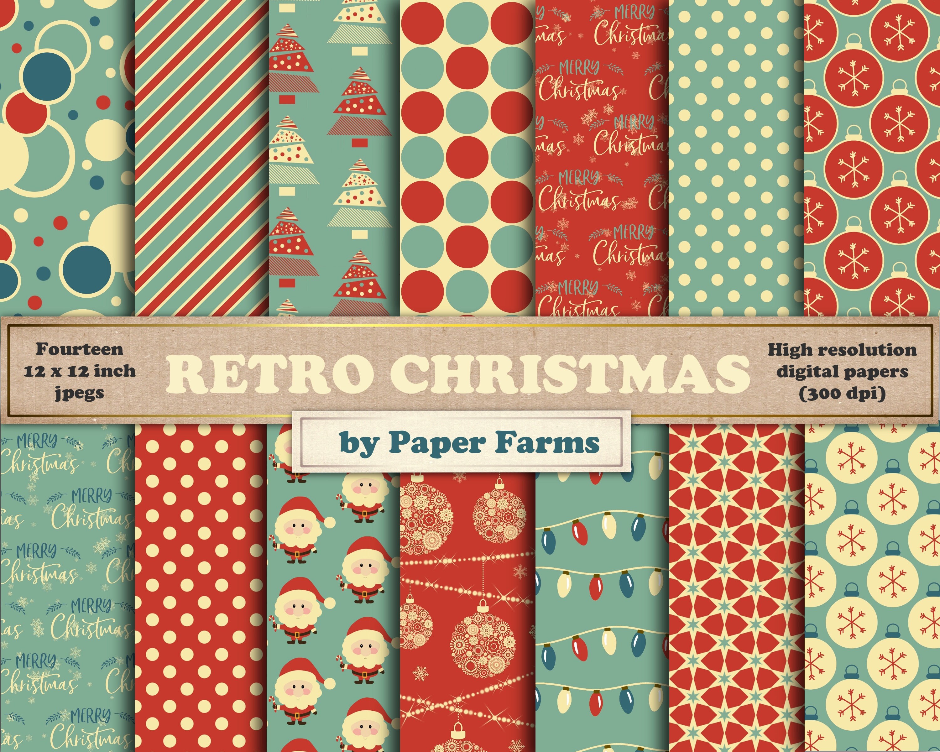Christmas Digital Paper Christmas Digital Scrapbook Paper - Etsy