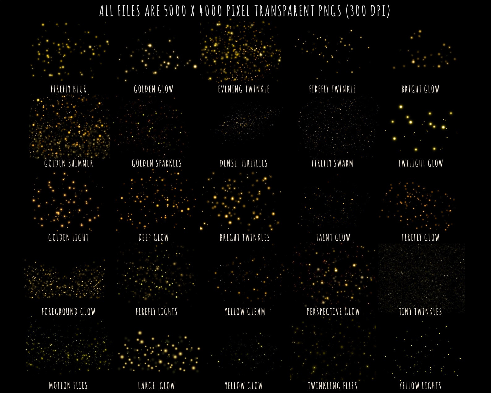 Golden Firefly Overlays Gold Fireflies Photoshop Overlays - Etsy