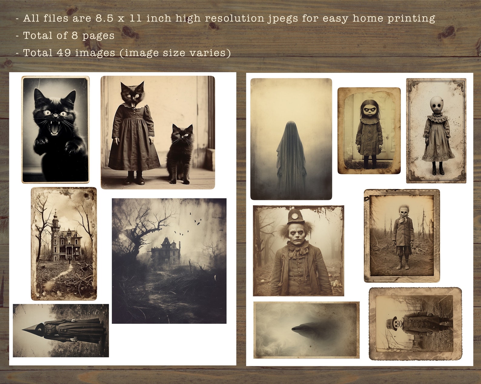 Creepy Ephemera, Creepy Vintage Image, Printable Ephemera, Horror ...