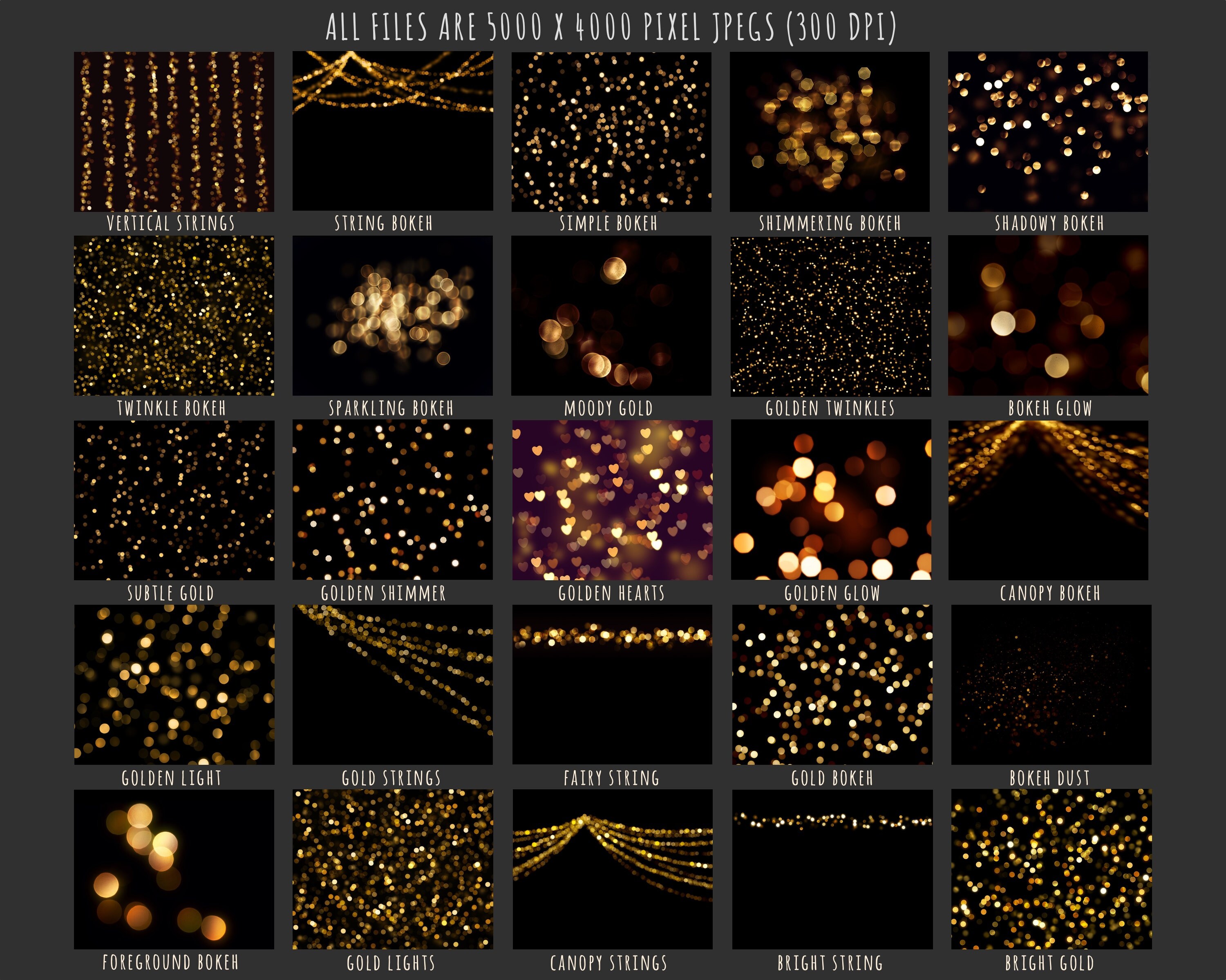 Gold Bokeh Overlays Photoshop Overlays Bokeh Lights Gold - Etsy