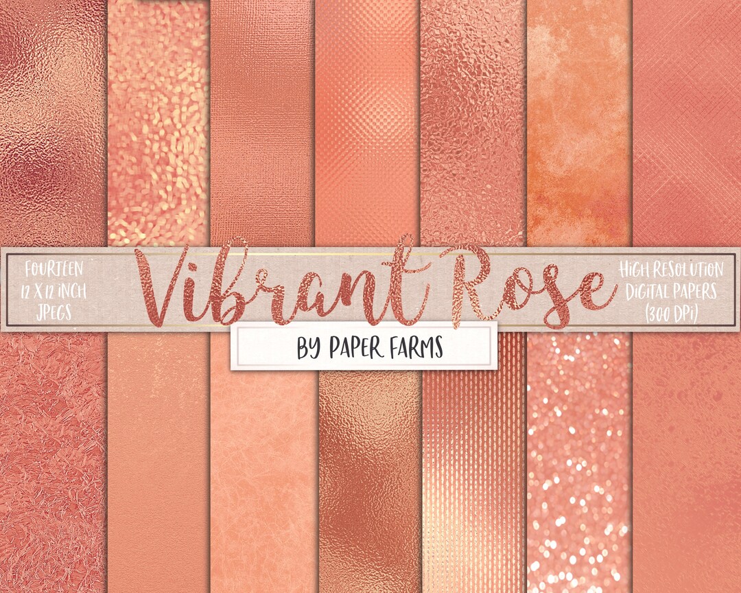 Rose Gold Digital Paper, Rose Gold Textures, Rose Gold, Scrapbook Paper ...