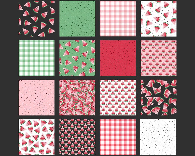 Summer Digital Paper, Watermelon Digital Paper, Summer, Watermelon ...