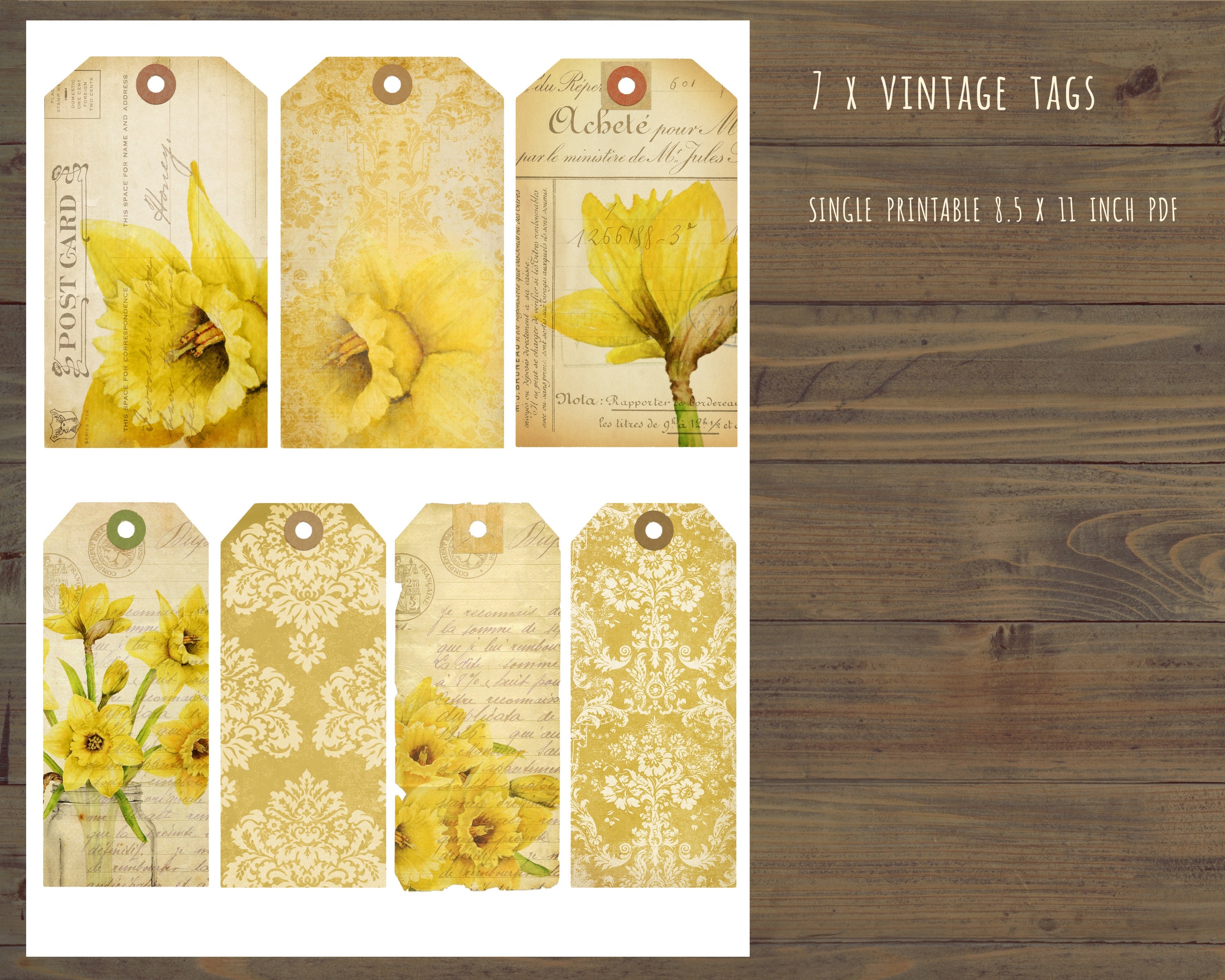 Spring Junk Journal Kit Daffodil Spring Flowers Yellow - Etsy