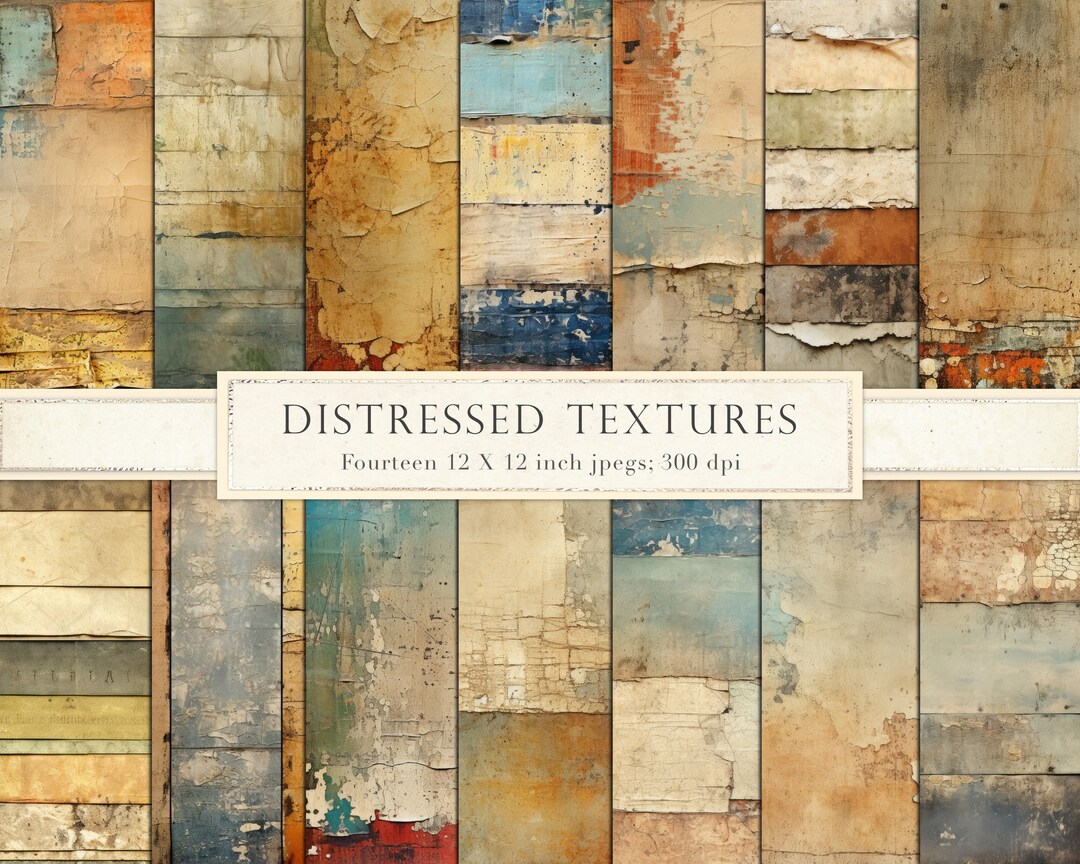 Heavily Distressed Textures, Torn Paper, Layered Paper, Digital Paper ...
