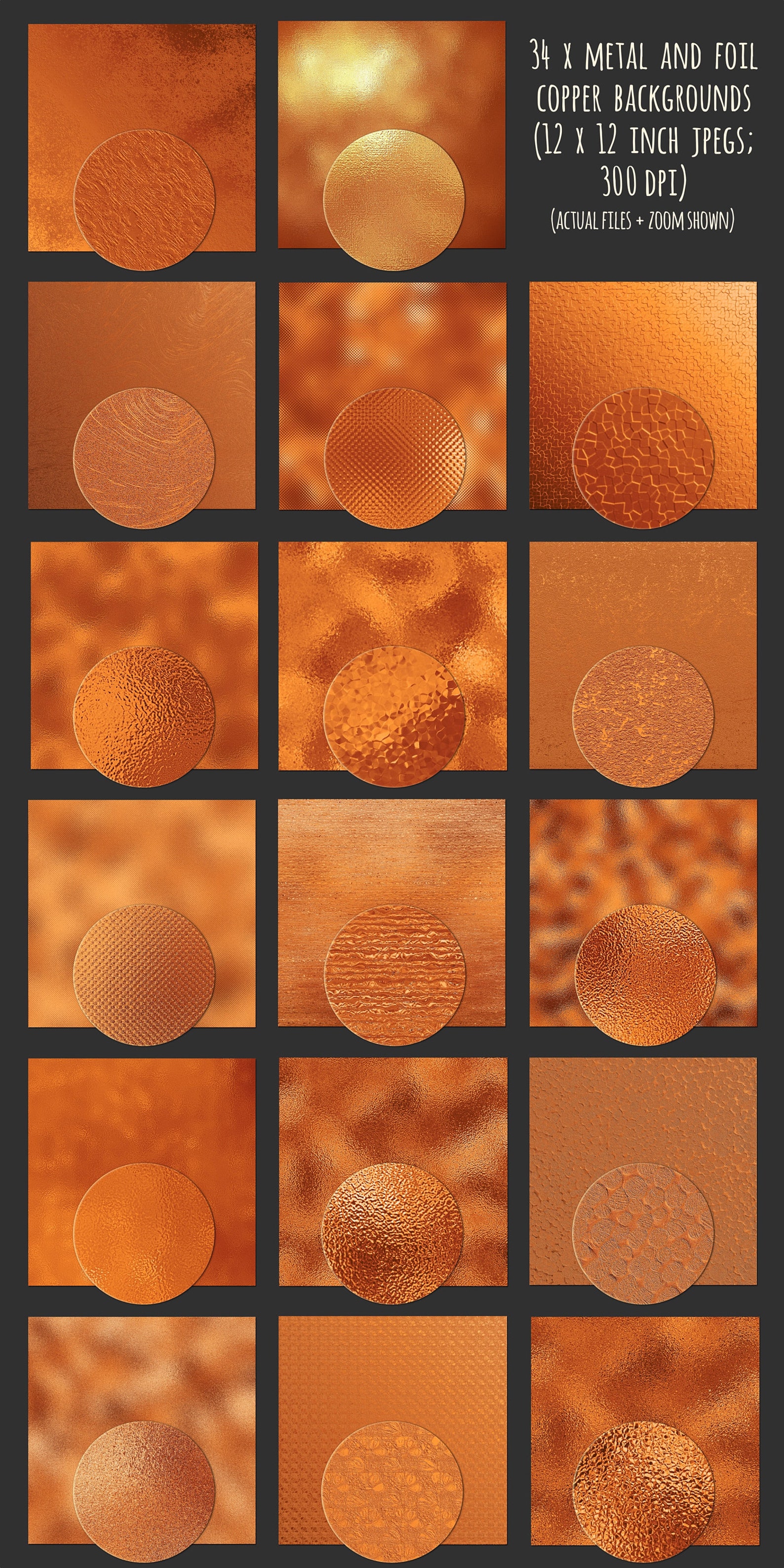 Copper Textures, Bundle, Copper Foil, Copper, Burnt Orange, Foil ...