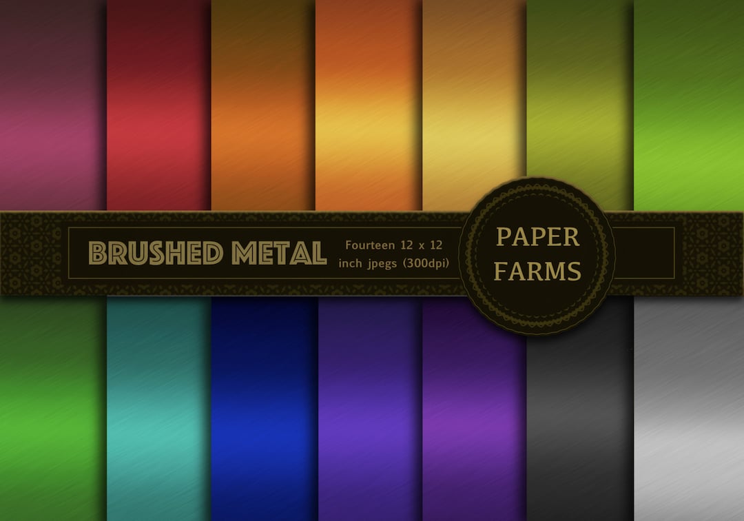 Brushed Metal Digital Paper, Brushed Metal Scrapbook Paper, Metallic ...