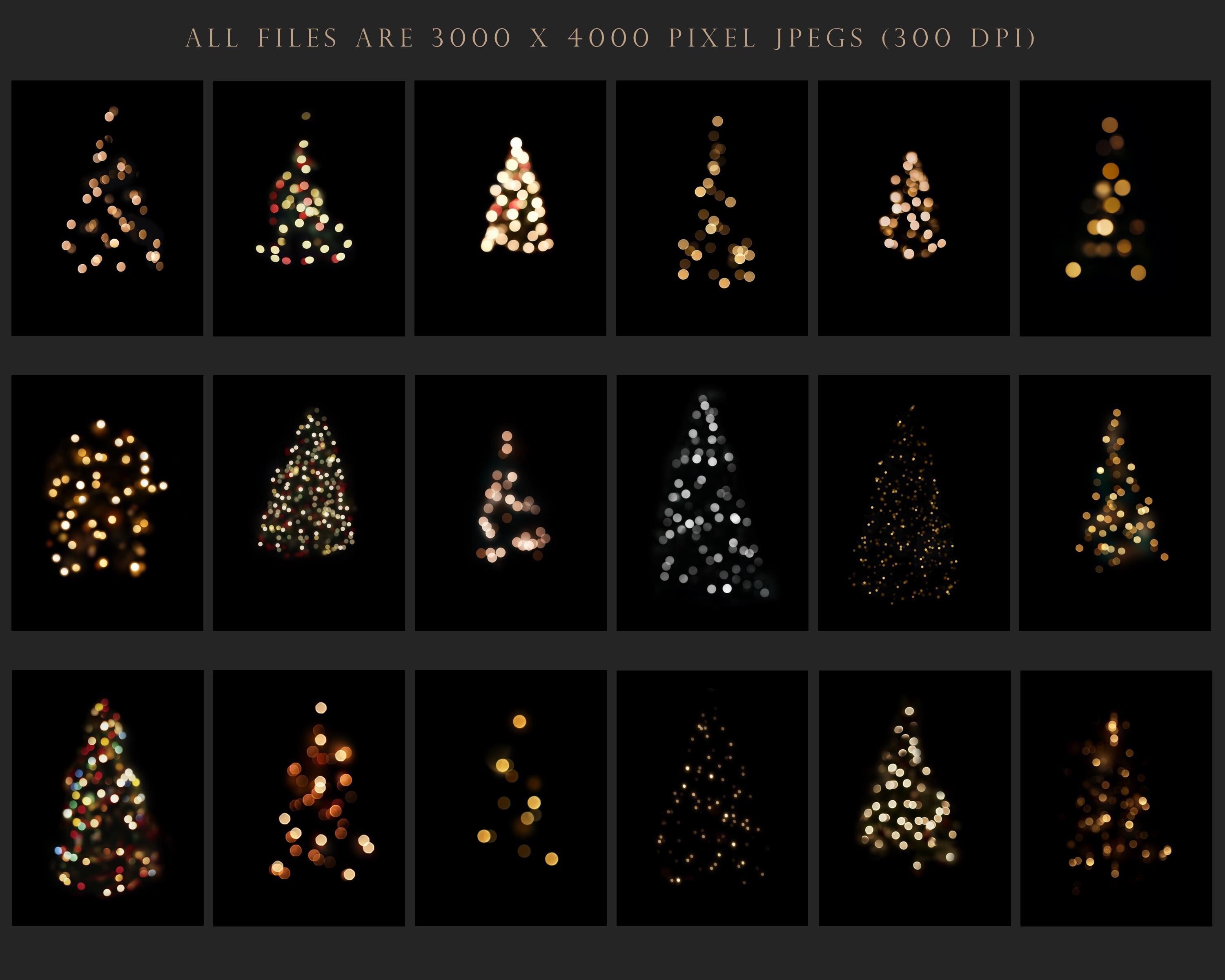 Christmas Tree Bokeh Overlays, Tree Bokeh Overlays, Christmas Bokeh ...