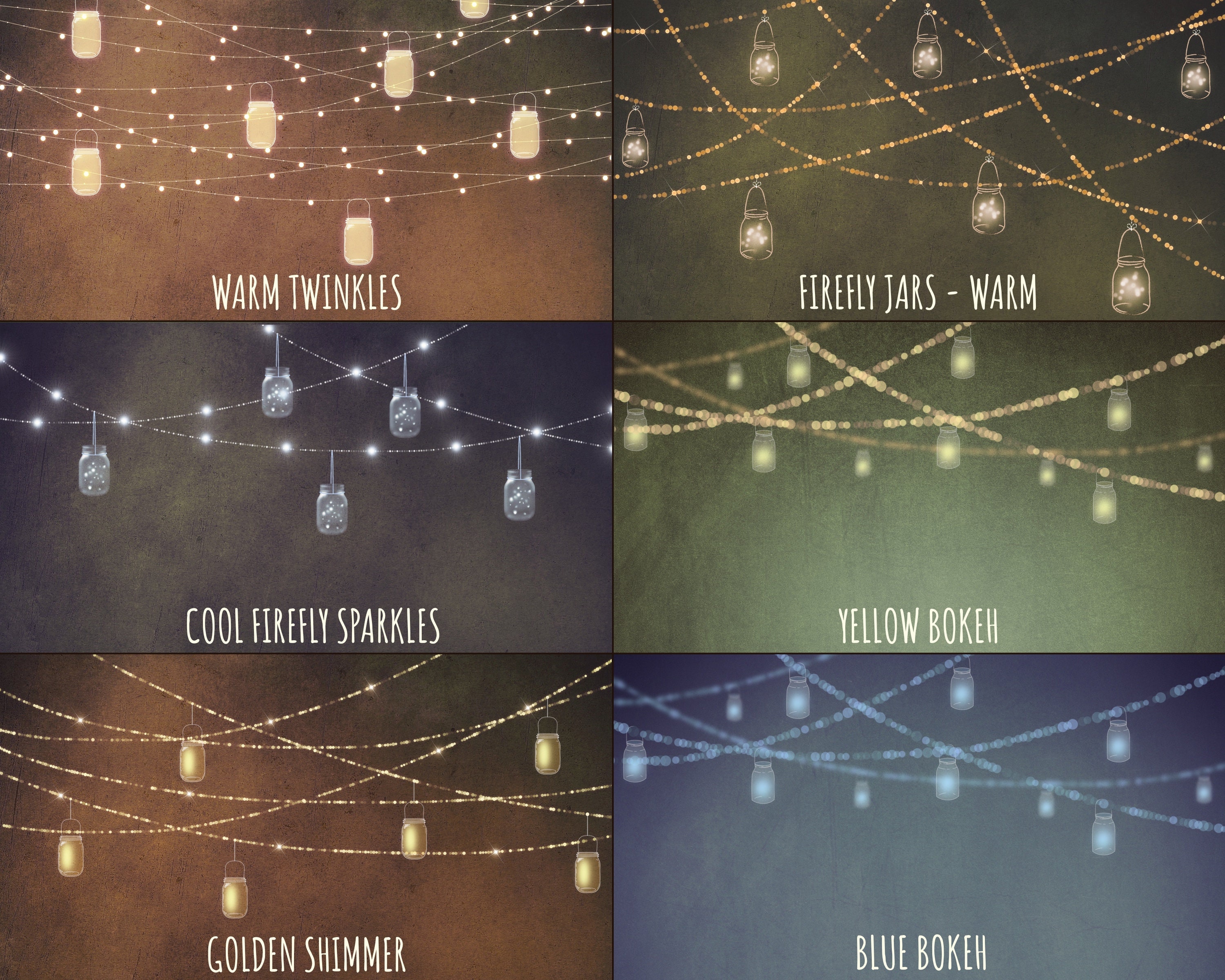 Mason Jar Lights Clipart Mason Jars String Lights Fairy | Etsy UK