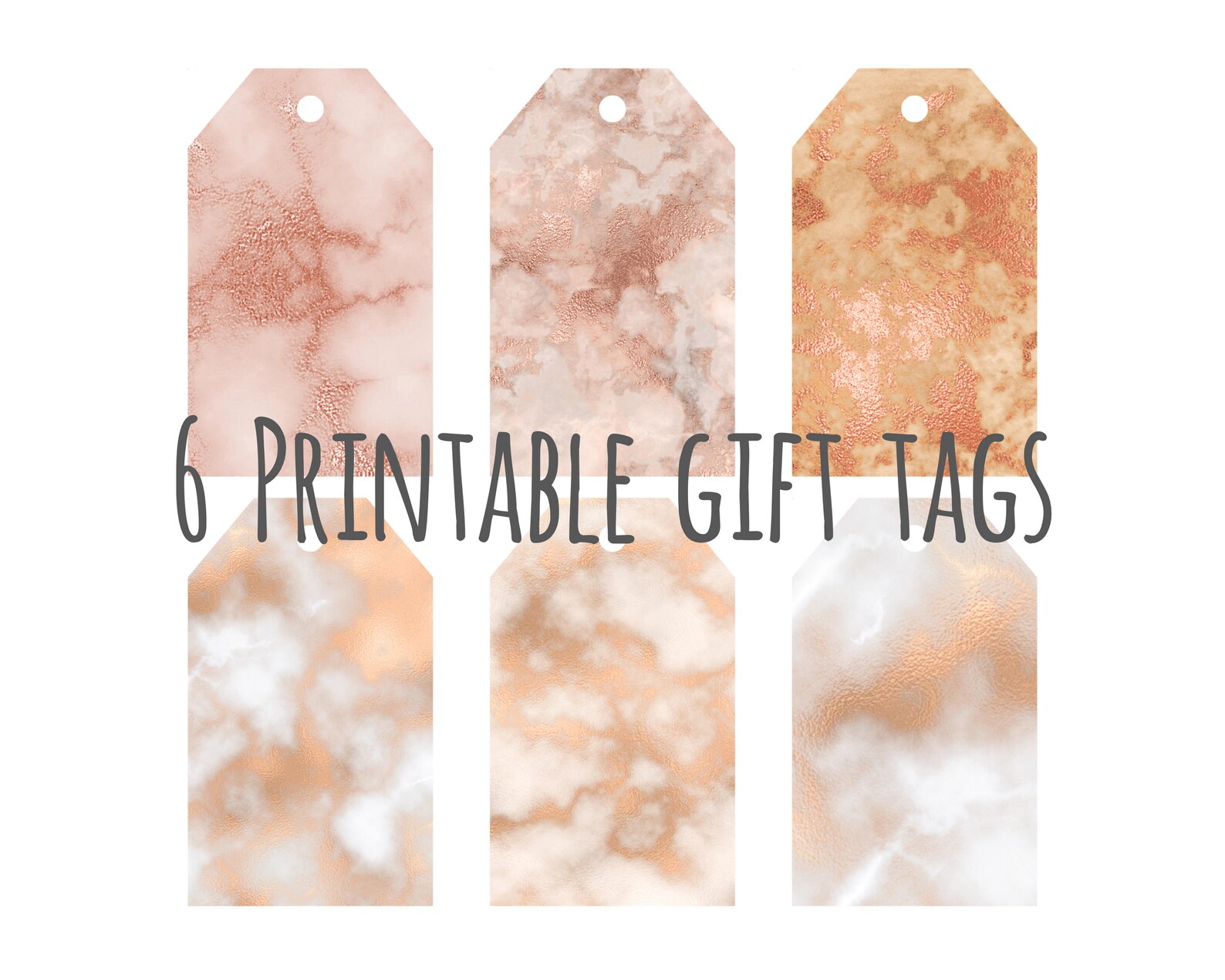 Rose Gold Gift Tag, Printable Gift Tags, DIY, Digital, Downloadable ...