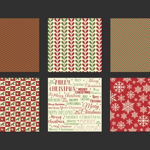 Christmas Digital Paper, Christmas Scrapbook Paper, Kelly Green ...