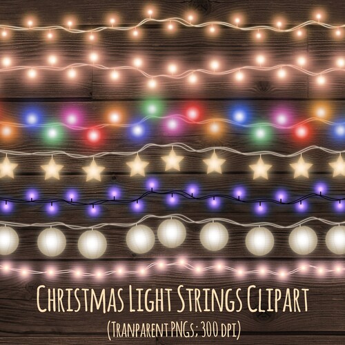 String Lights Overlays Clipart Christmas Fairy Lights - Etsy