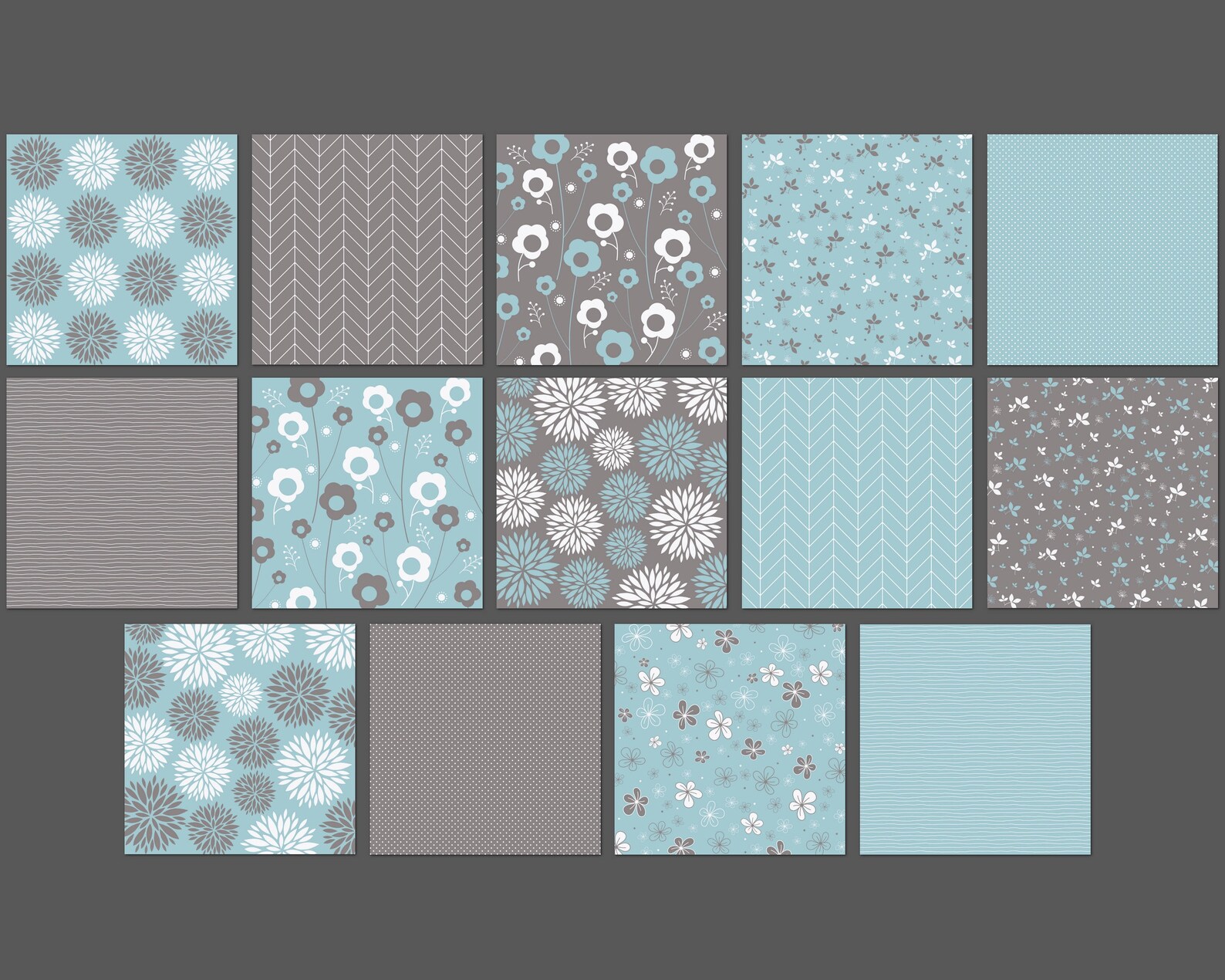 Brown and Blue Digital Paper Scrapbook Paper Spring | Etsy