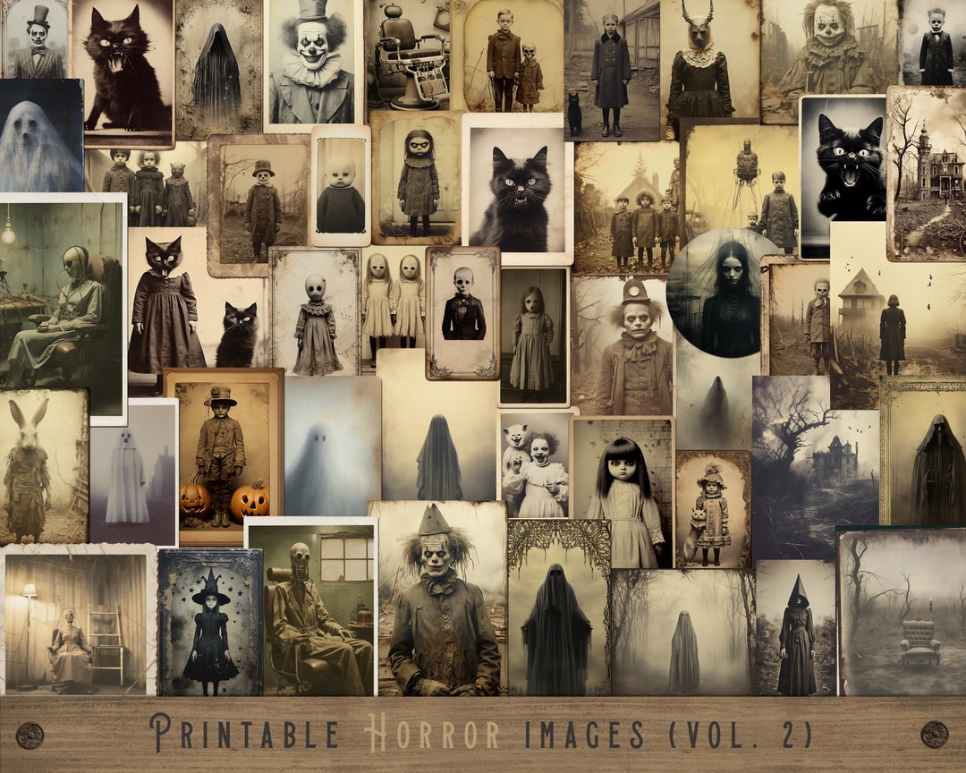 Creepy Ephemera, Creepy Vintage Image, Printable Ephemera, Horror ...