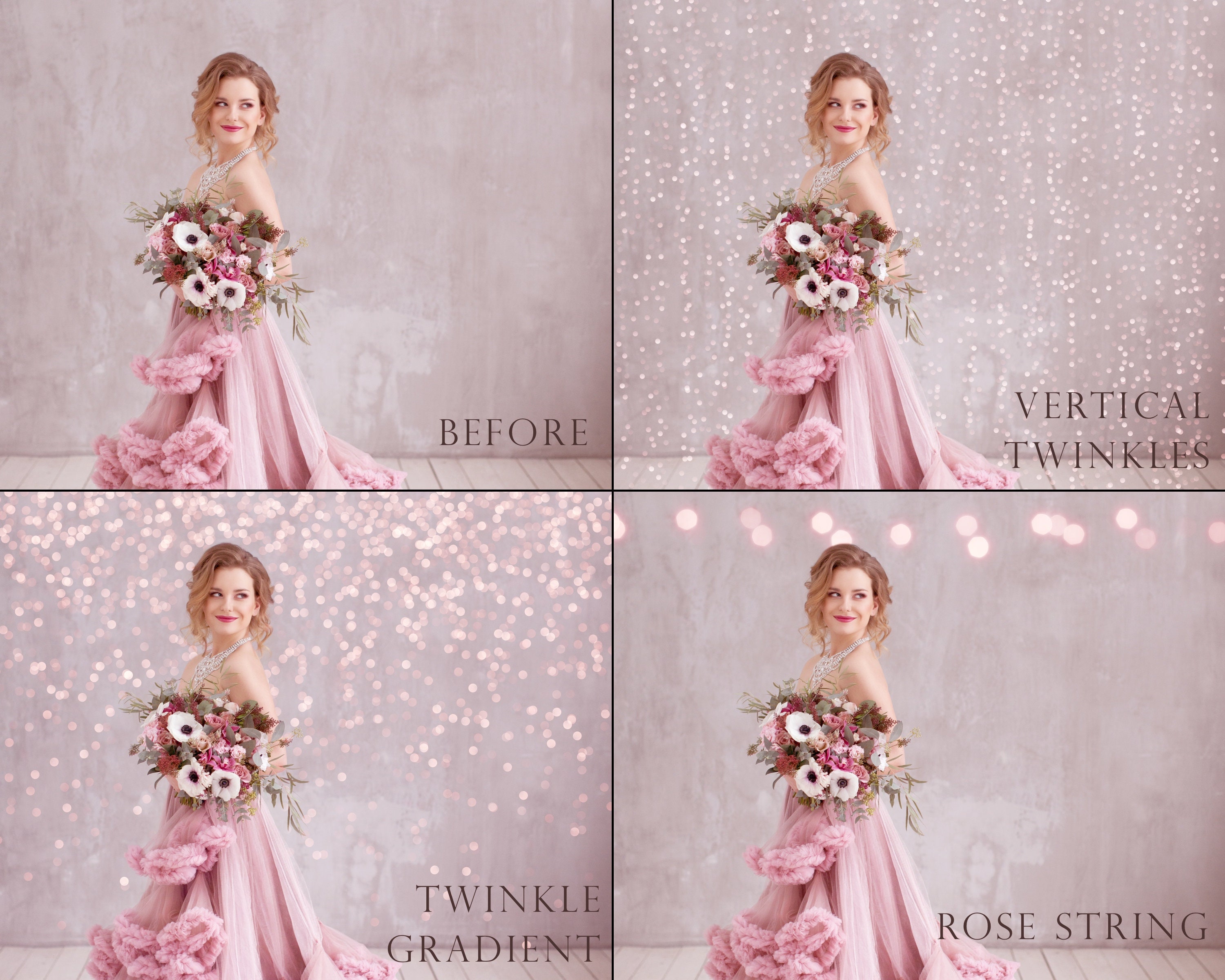 Rose Gold Bokeh Overlays Pink Overlays Pink Glitter - Etsy UK