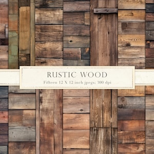 Rustic Wood Backgrounds, Rustic Wood Digital Paper, Scrapbook Paper ...