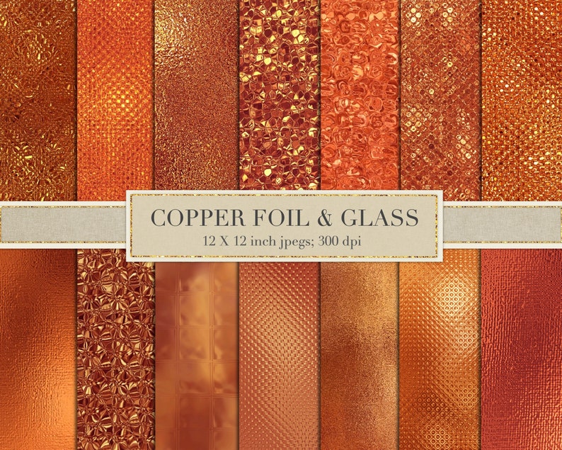 Copper Foil, Copper Textures, Metallic, Glass, Glassy, Copper, Orange ...