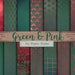 Green and Pink, Pink and Green, Digital Paper, Metallic Patterns ...