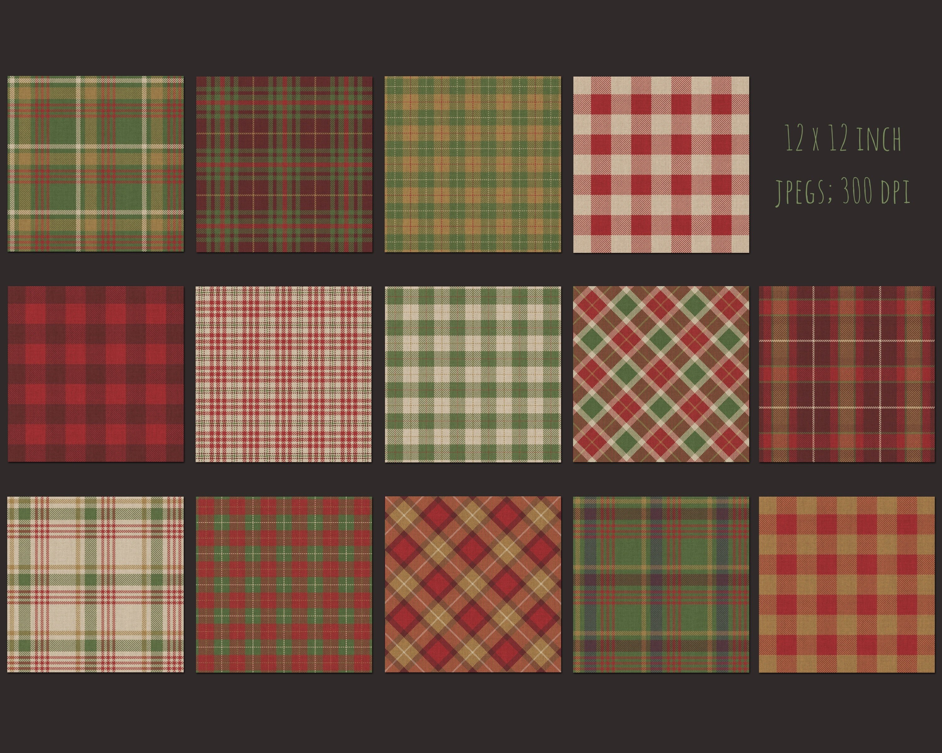 Christmas Plaid Christmas Tartan Digital Paper Realistic - Etsy
