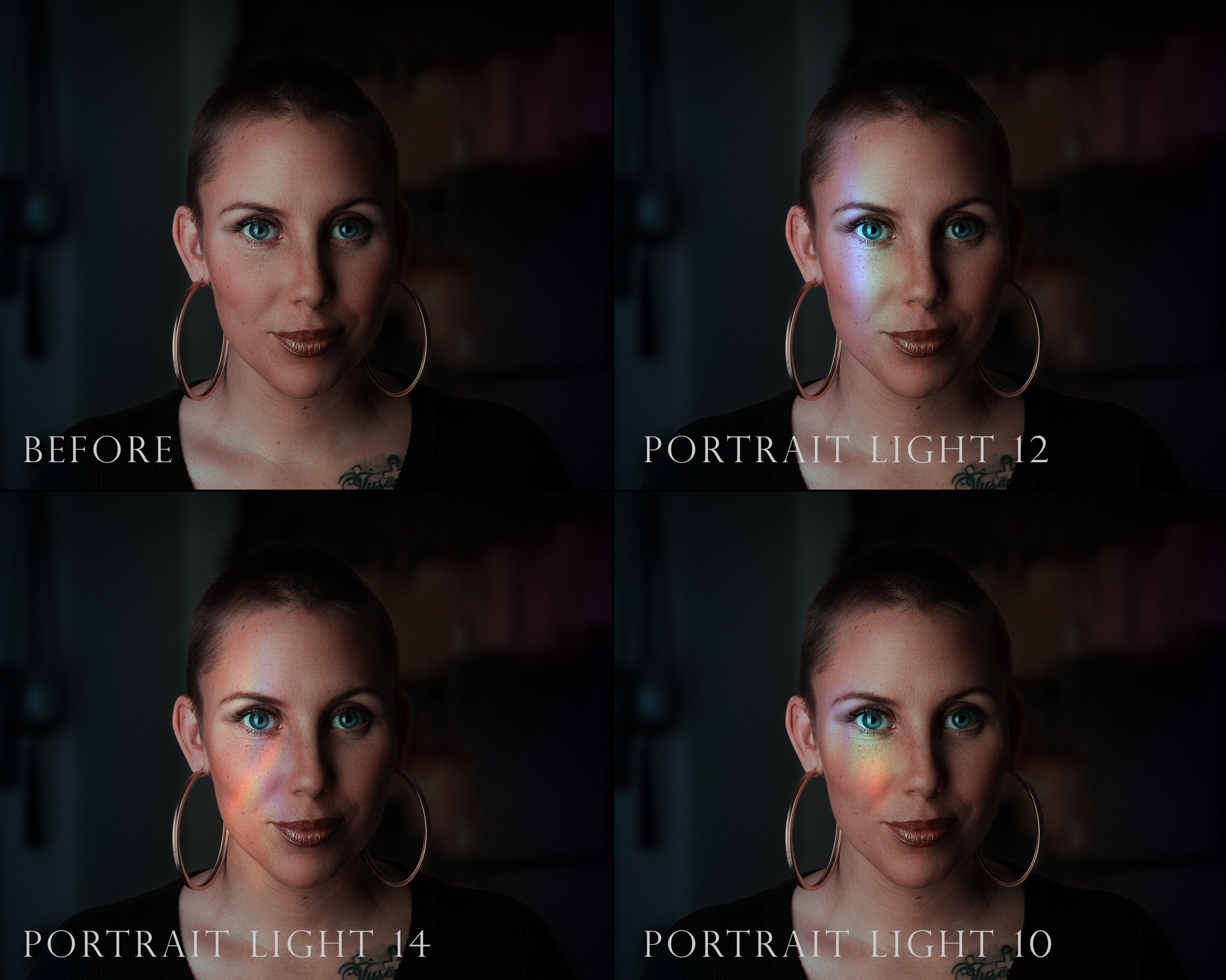 Portrait Light Leaks, Portrait Overlays, Light Leak Overlays, Rainbow ...