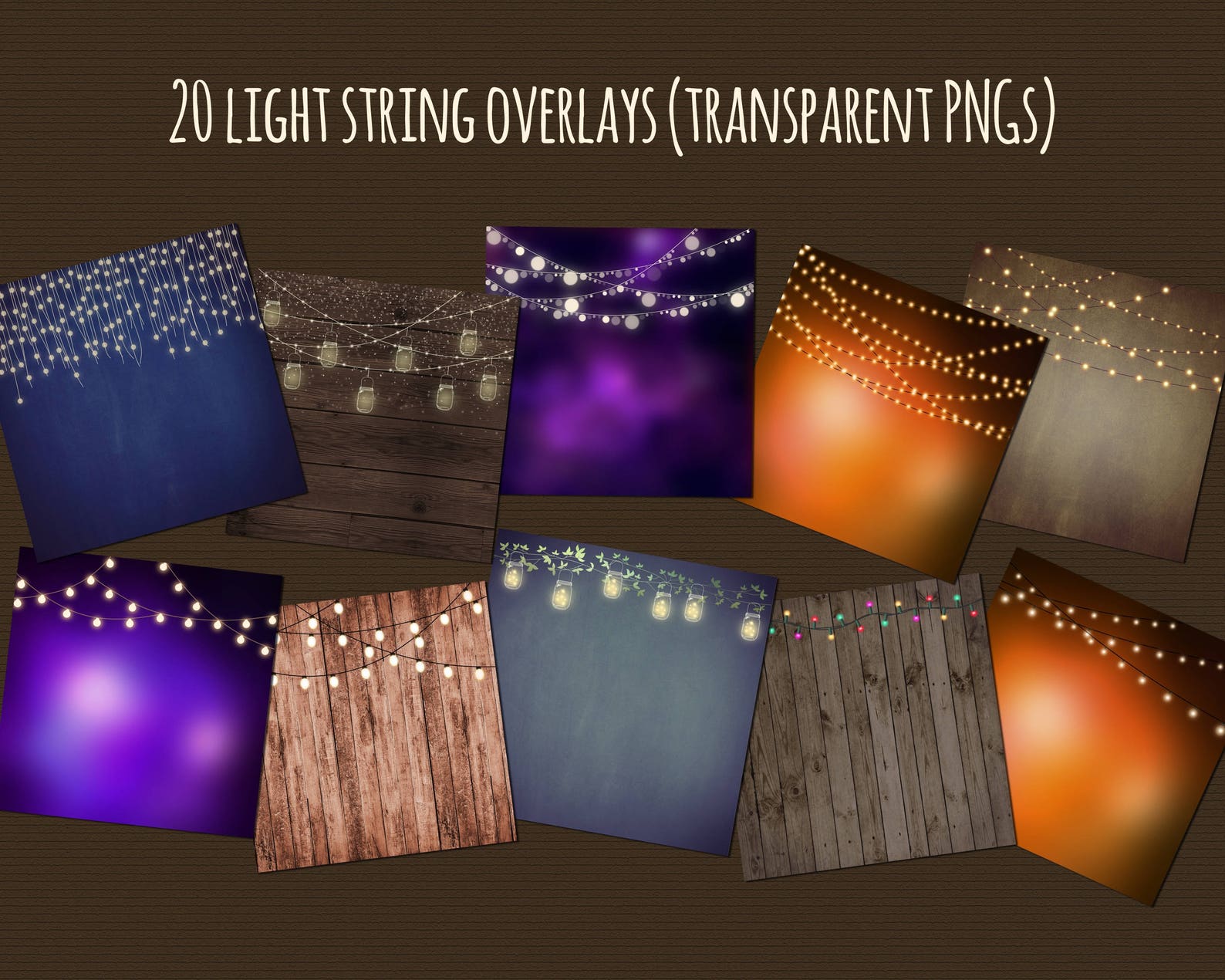 String Lights Overlay String Lights Clipart Fairy Lights - Etsy