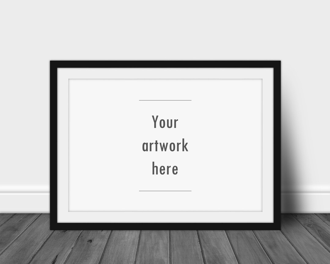 Horizontal Frame Mockup, 19 X 13, Narrow, Black Frame Mockup, Poster ...