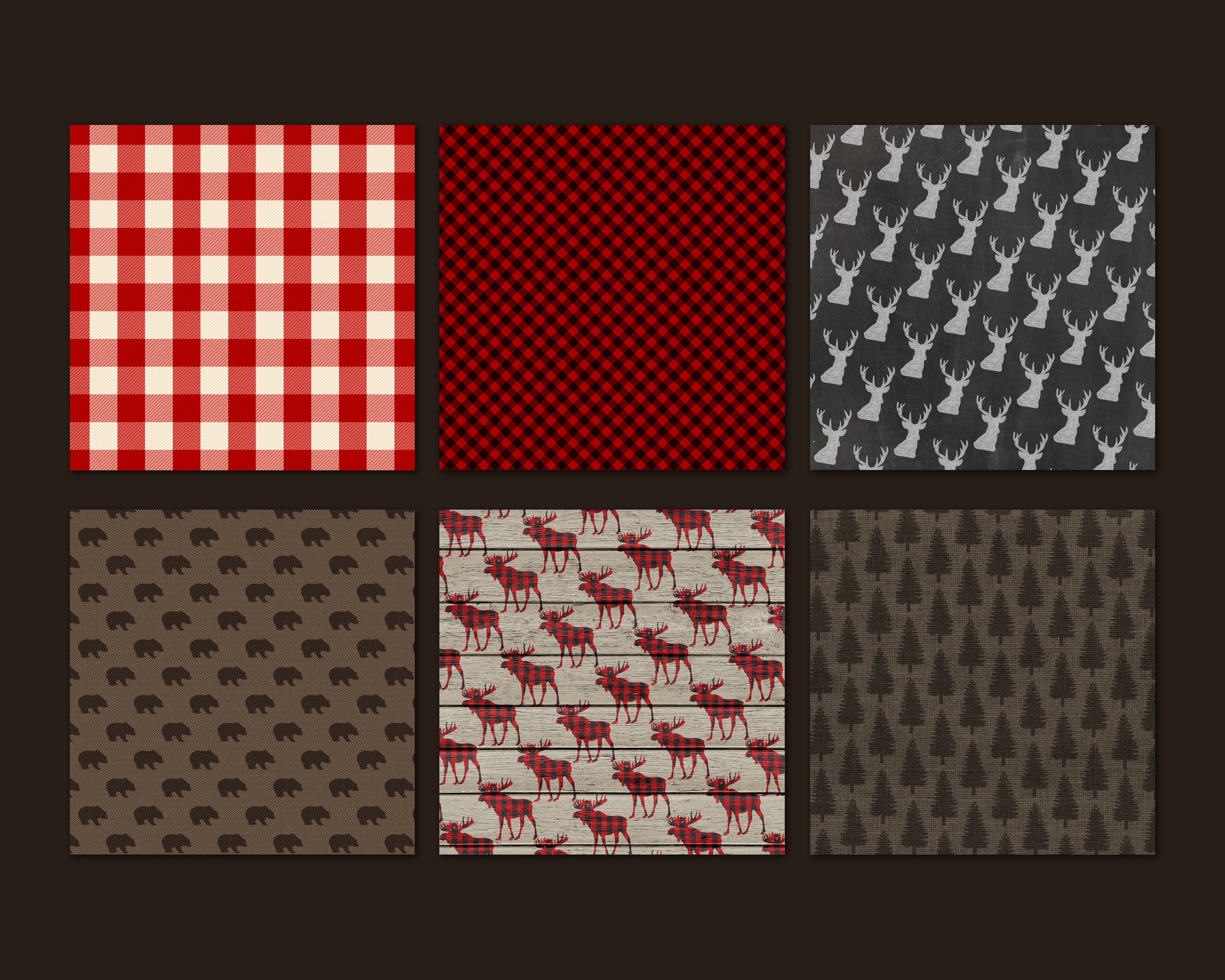 Lumberjack Digital Paper, Lumberjack Scrapbook Paper, Rustic Digital ...