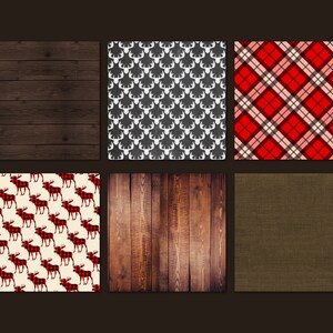 Lumberjack Digital Paper, Lumberjack Scrapbook Paper, Rustic Digital ...