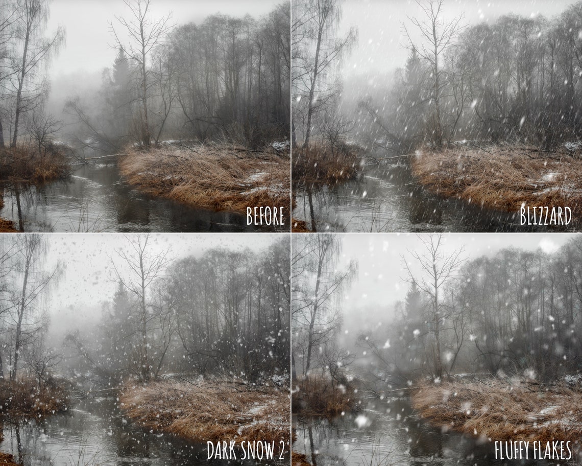 Realistic Snow Overlays Realistic Falling Snow Photoshop - Etsy