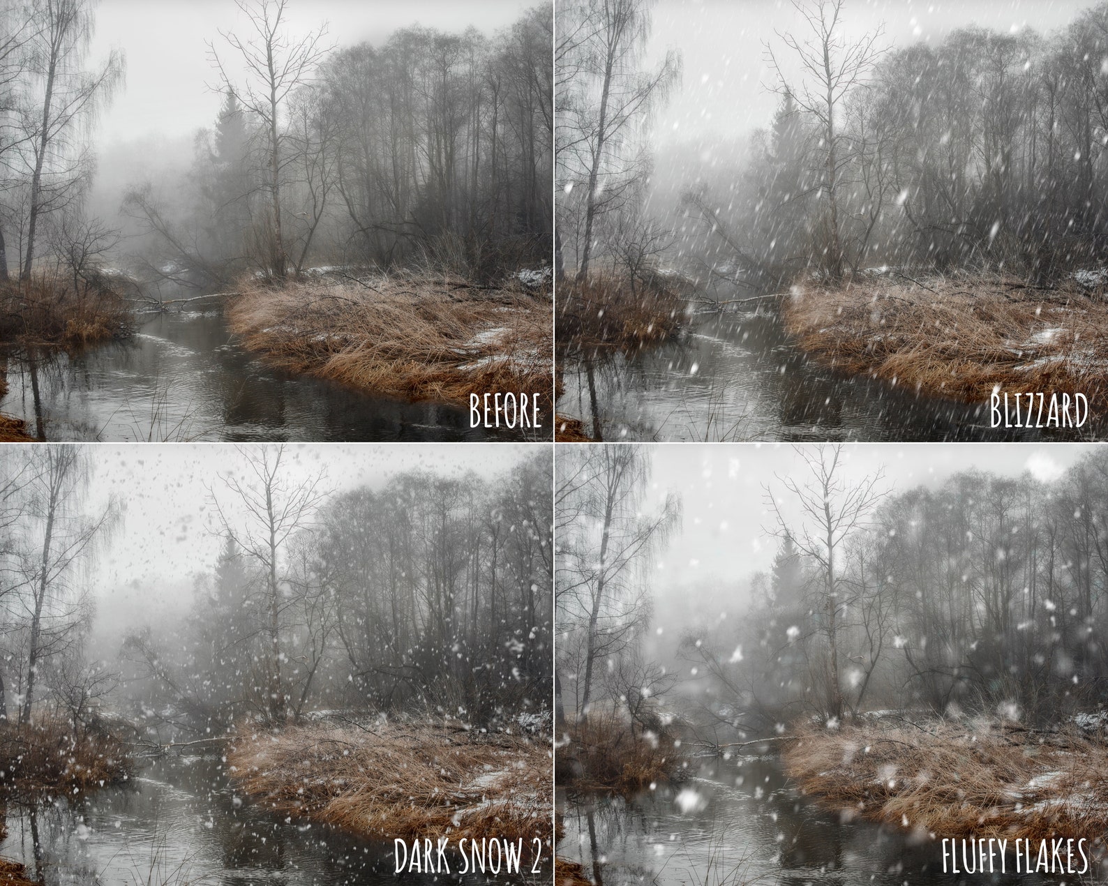 Realistic Snow Overlays Realistic Falling Snow Photoshop | Etsy