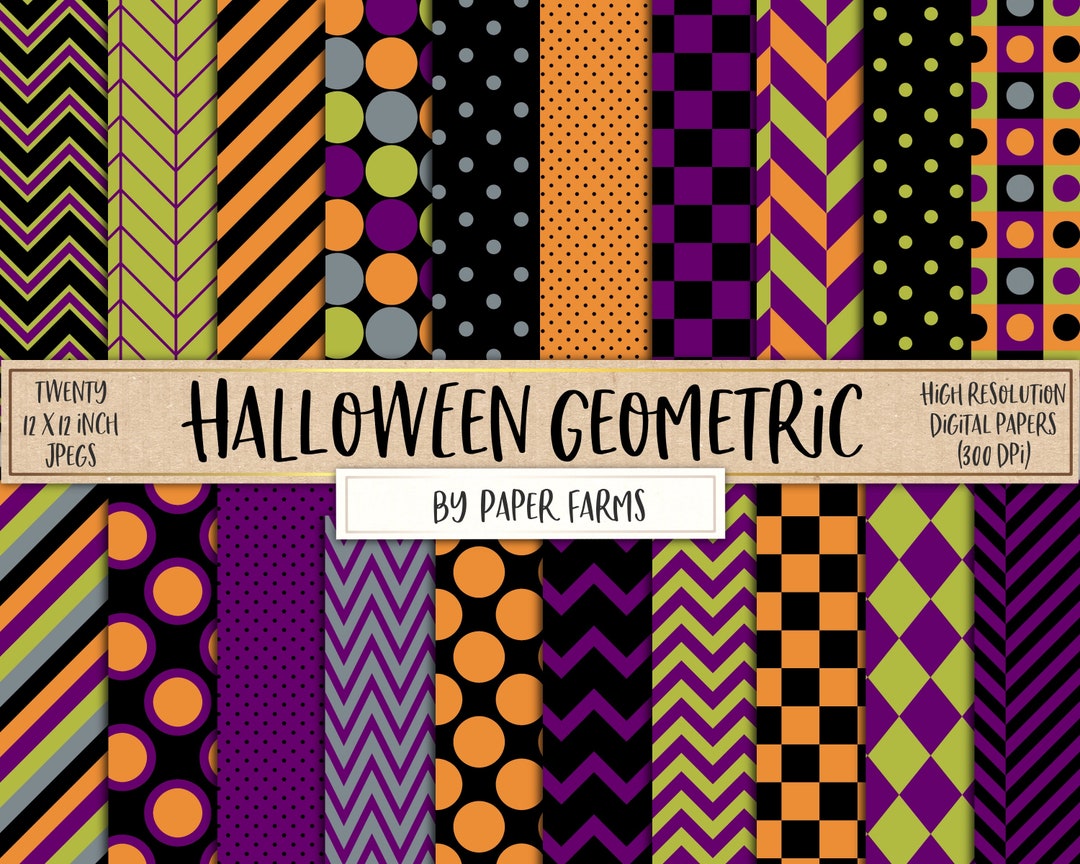 Halloween Digital Paper, Halloween Scrapbook Paper, Halloween ...
