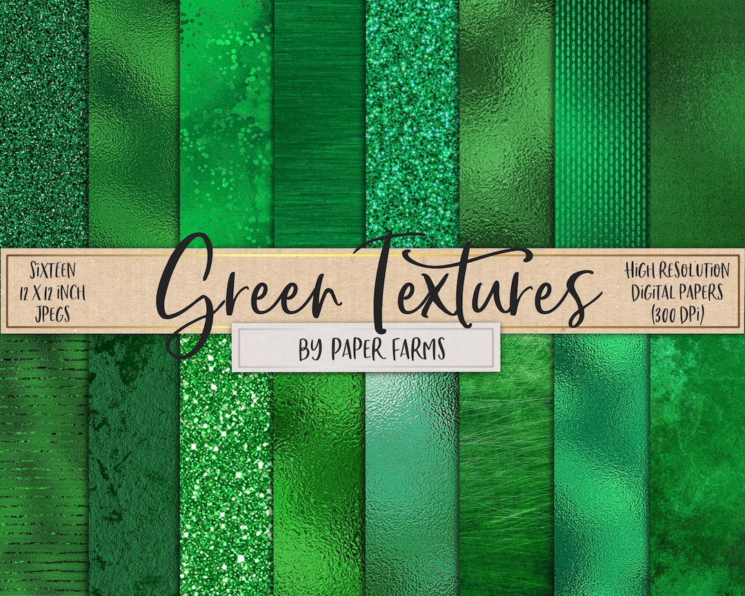 Green Foil, Green Glitter, Green Metal, Digital Paper, Scrapbook Paper ...