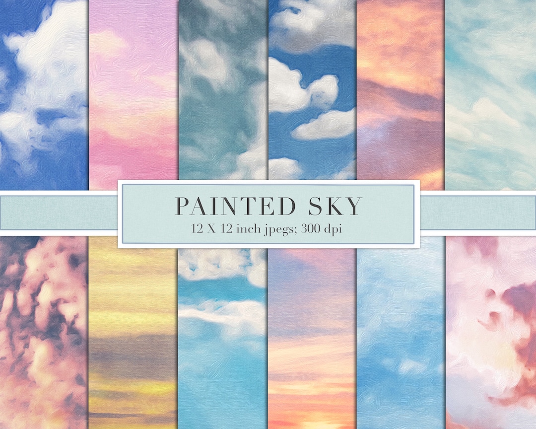 Cloud Digital Paper, Painted, Sky, Clouds, Digital Paper, Scrapbook ...